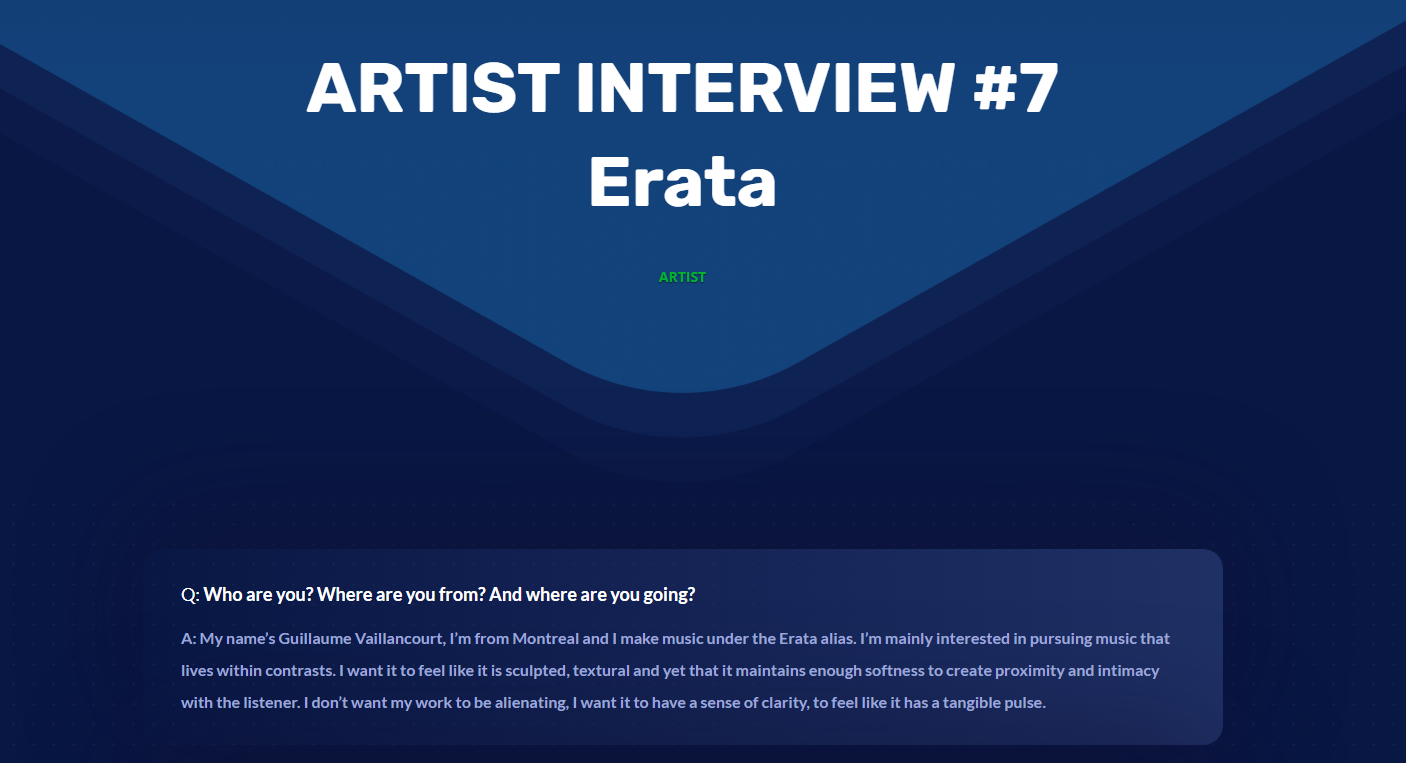 Artist Interview 7 - Erata | Smart DSP